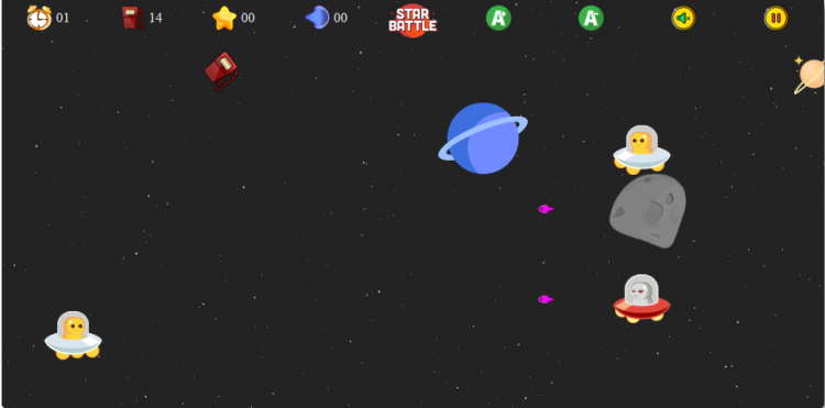 Simple Space War Game in JavaScript Free Source Code | SourceCodester